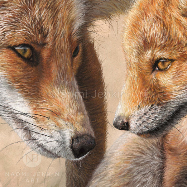 Red Fox Painting - “Heart to Heart” - Naomi Jenkin Art